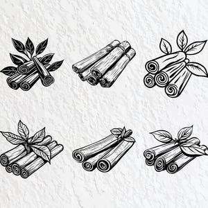 Cinnamon Sticks SVG Bundle: Logo Icon, Clipart, Outline (digital ...