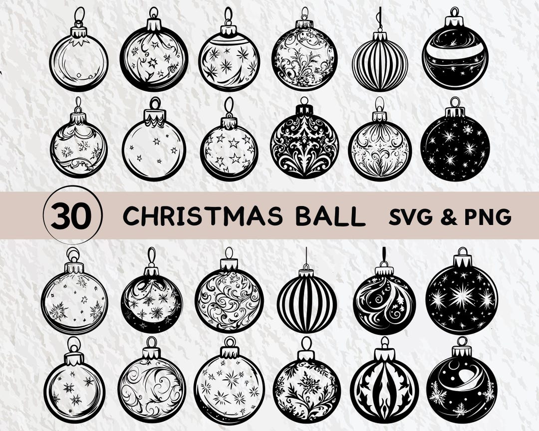 Christmas Ball SVG Bundle: Ornaments Clipart, Vector Cut Files (PNG ...