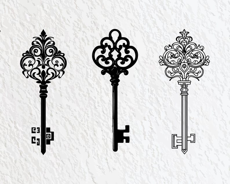 Keys Silhouette Svg, Keys Svg Bundle, Keys Clipart, Keys Decal, Keys ...