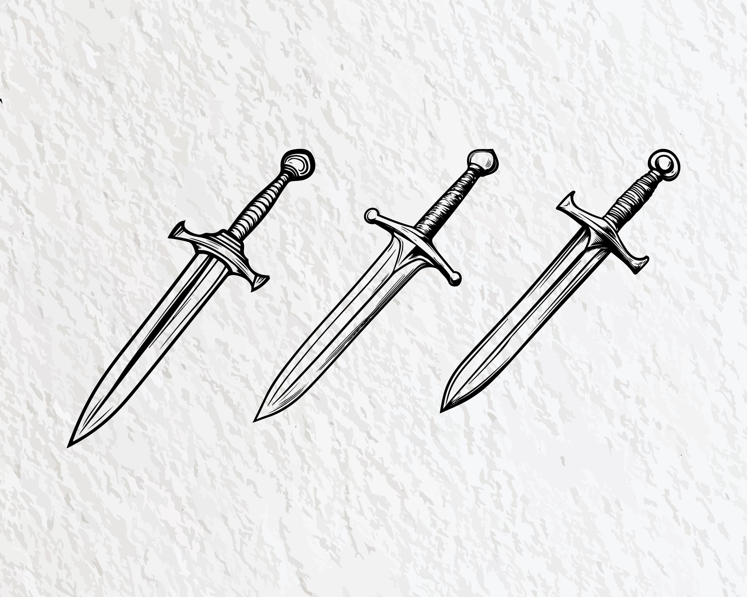 Dagger Svg Bundle, Dagger Silhouette, Dagger Clipart Png, Dagger ...
