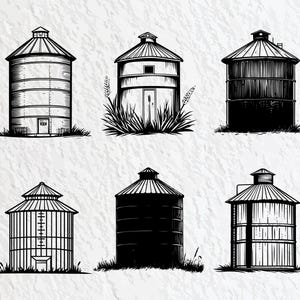 Grain Bin SVG Bundle: Silhouette Clipart, Logo Icon (cut Files) - Etsy