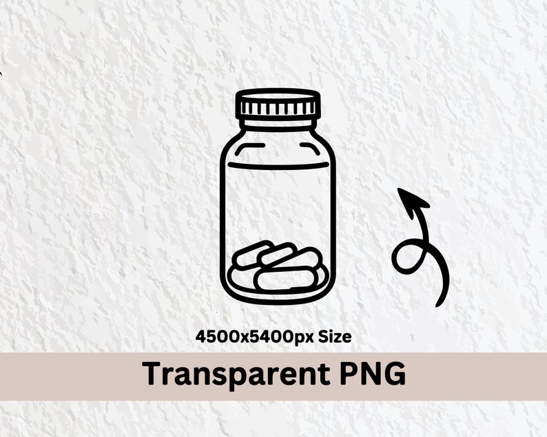 Pill Bottle SVG Bundle: Clipart, Outline, Vector (digital Download) - Etsy