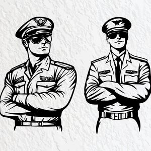 Pilot Silhouette SVG Bundle: Vector Art, Logo Icon Decal (PNG, Cricut ...