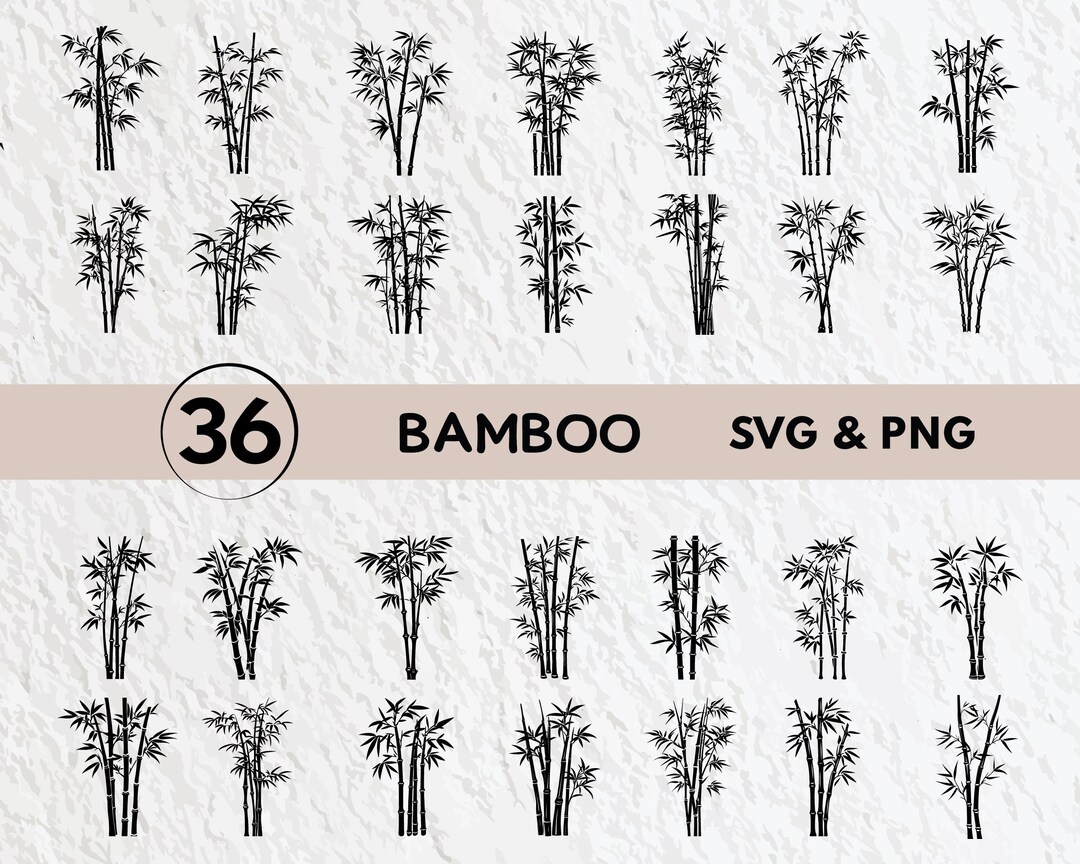 Bamboo Svg Bundle, Bamboo Silhouette, Bamboo Clipart Png, Bamboo ...