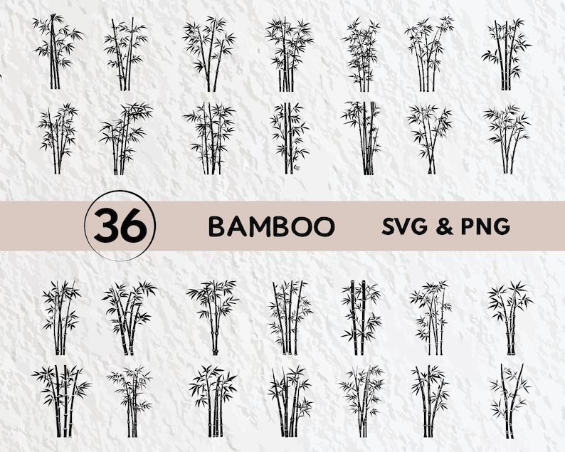 Bamboo Svg Bundle, Bamboo Silhouette, Bamboo Clipart Png, Bamboo ...