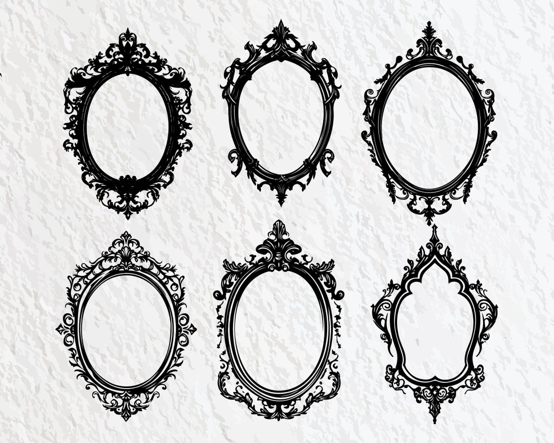 Gothic Mirror SVG Bundle: Silhouette Clipart (PNG, Vector) - Etsy