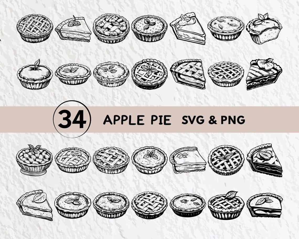 Apple Pie Svg Bundle, Apple Pie Silhouette, Apple Pie Clipart Png ...