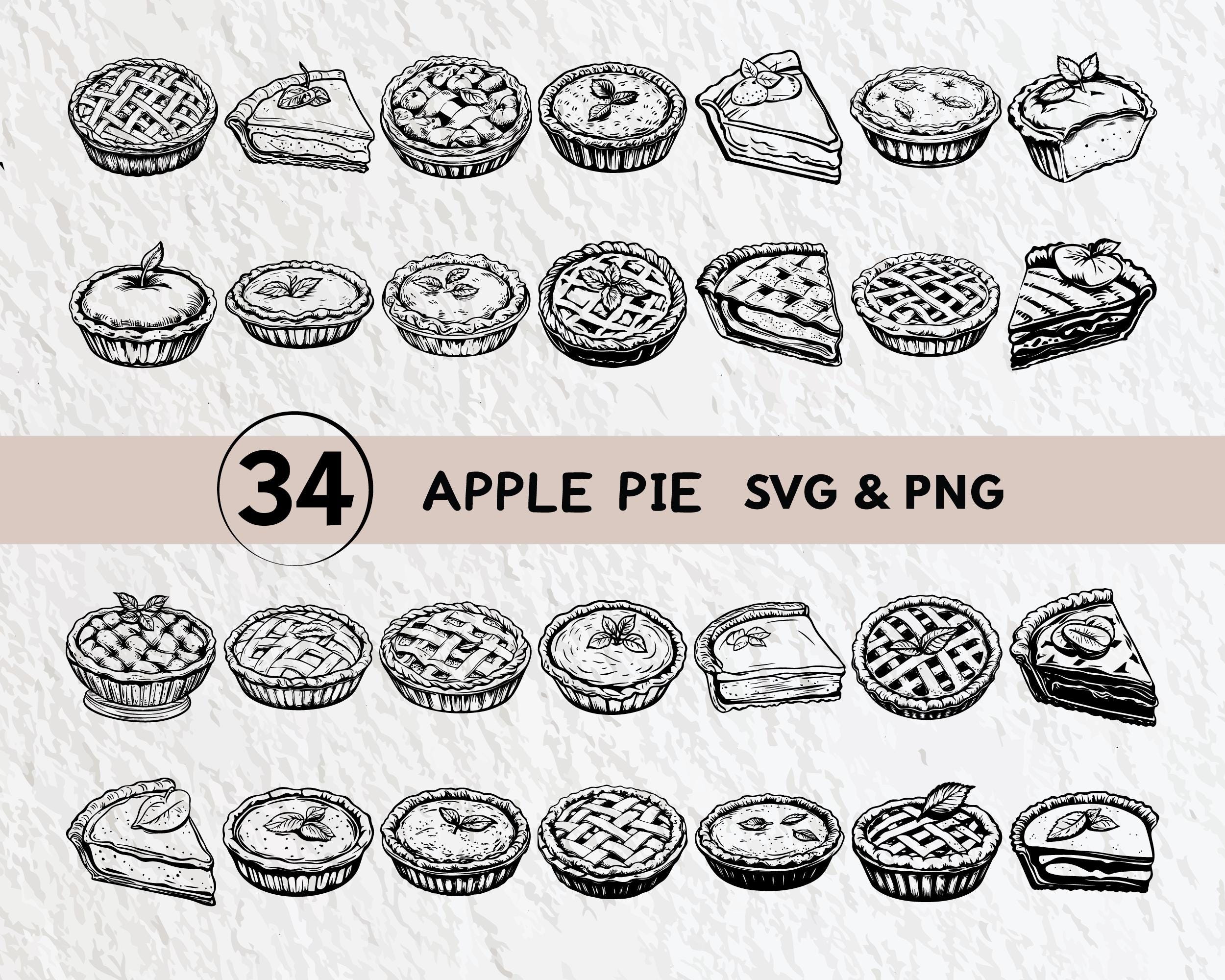 Apple Pie Svg Bundle, Apple Pie Silhouette, Apple Pie Clipart Png ...