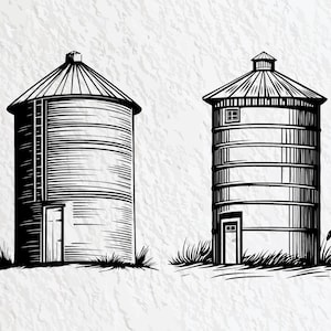 Grain Bin SVG Bundle: Silhouette Clipart, Logo Icon (cut Files) - Etsy
