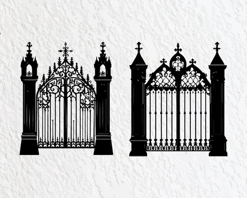 Gothic Gate Svg Bundle, Gothic Gate Silhouette, Gothic Gate Clipart Png ...