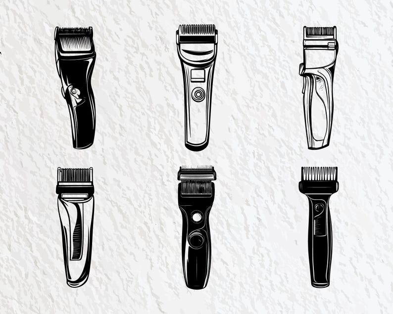 Barber Hair Clipper SVG Bundle: Silhouette, Clipart, Decal (PNG, SVG ...