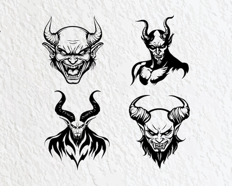 Devil Svg Bundle, Devil Silhouette, Devil Clipart Png, Devil Outline ...