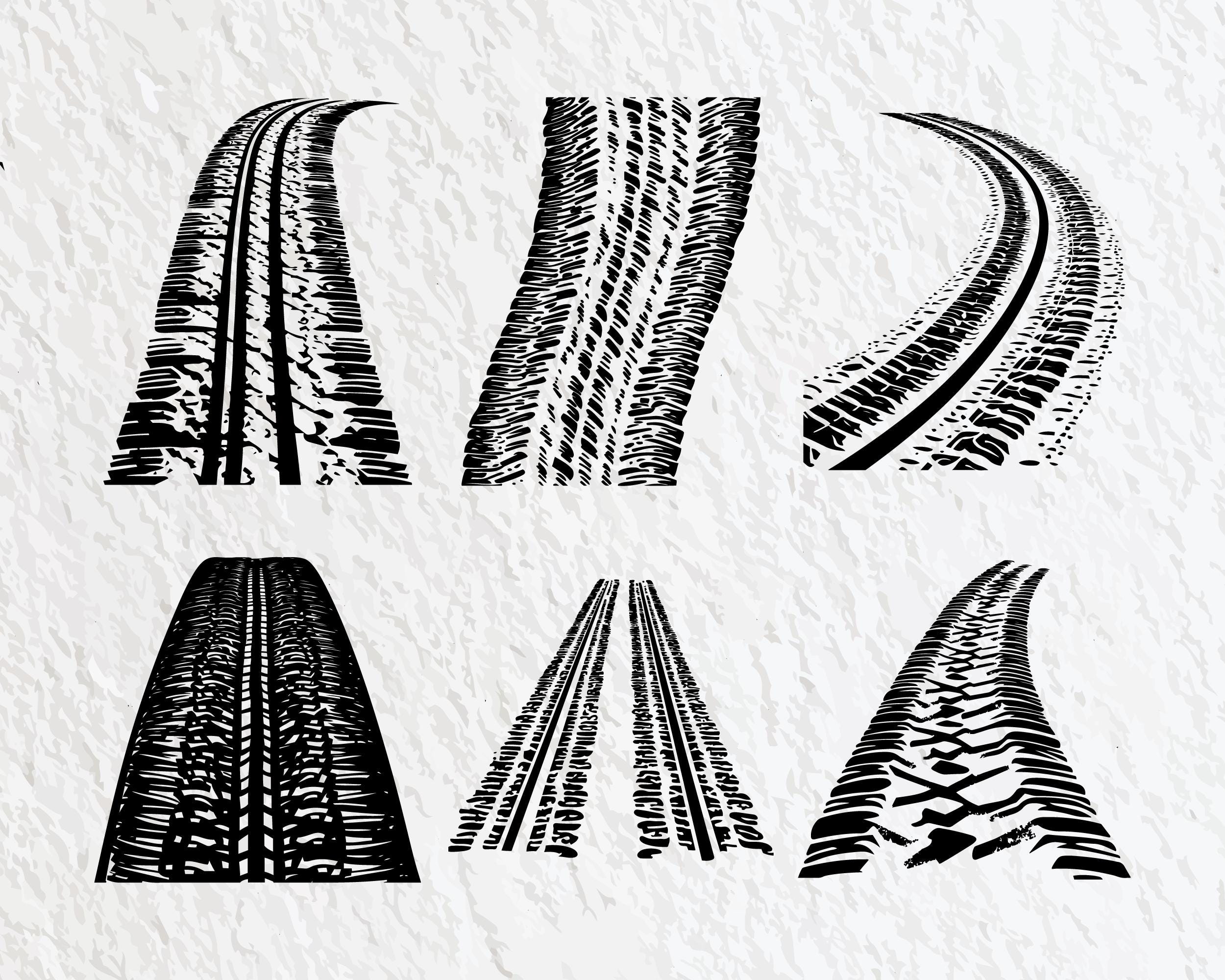 Tire Tracks Svg Bundle, Tire Tracks Silhouette, Tire Tracks Clipart Png ...