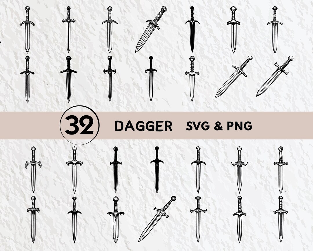 Dagger Svg Bundle, Dagger Silhouette, Dagger Clipart Png, Dagger ...