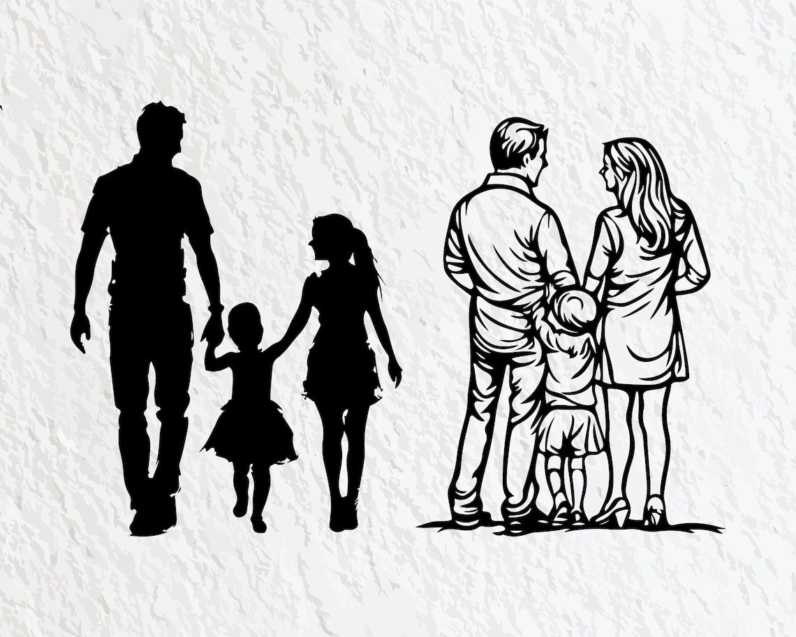 Family Svg Bundle, Family Silhouette, Family Clipart Png, Family ...