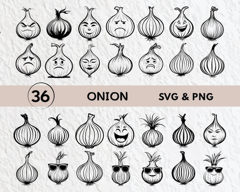 Onion SVG Bundle: Funny Clipart, Decal, and Cut File - Etsy