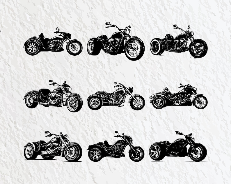 Trike Motorcycle Svg Bundle, Trike Motorcycle Silhouette, Trike ...