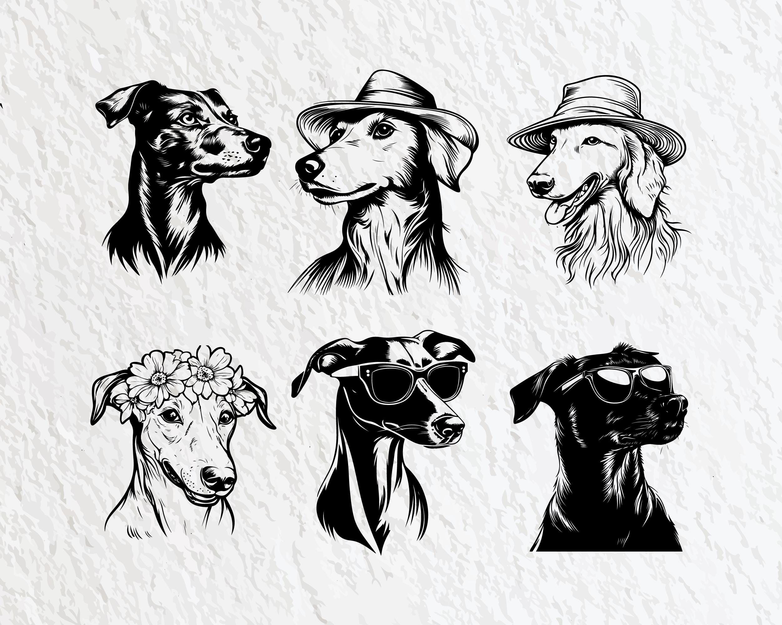 Lurcher Dog SVG Bundle: Silhouette Clipart, Vector Cut Files - Etsy UK