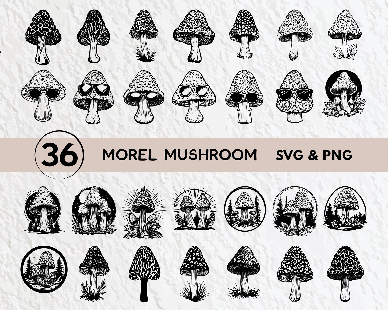 Morel Mushroom Svg Bundle, Morel Mushroom Silhouette, Morel Mushroom ...