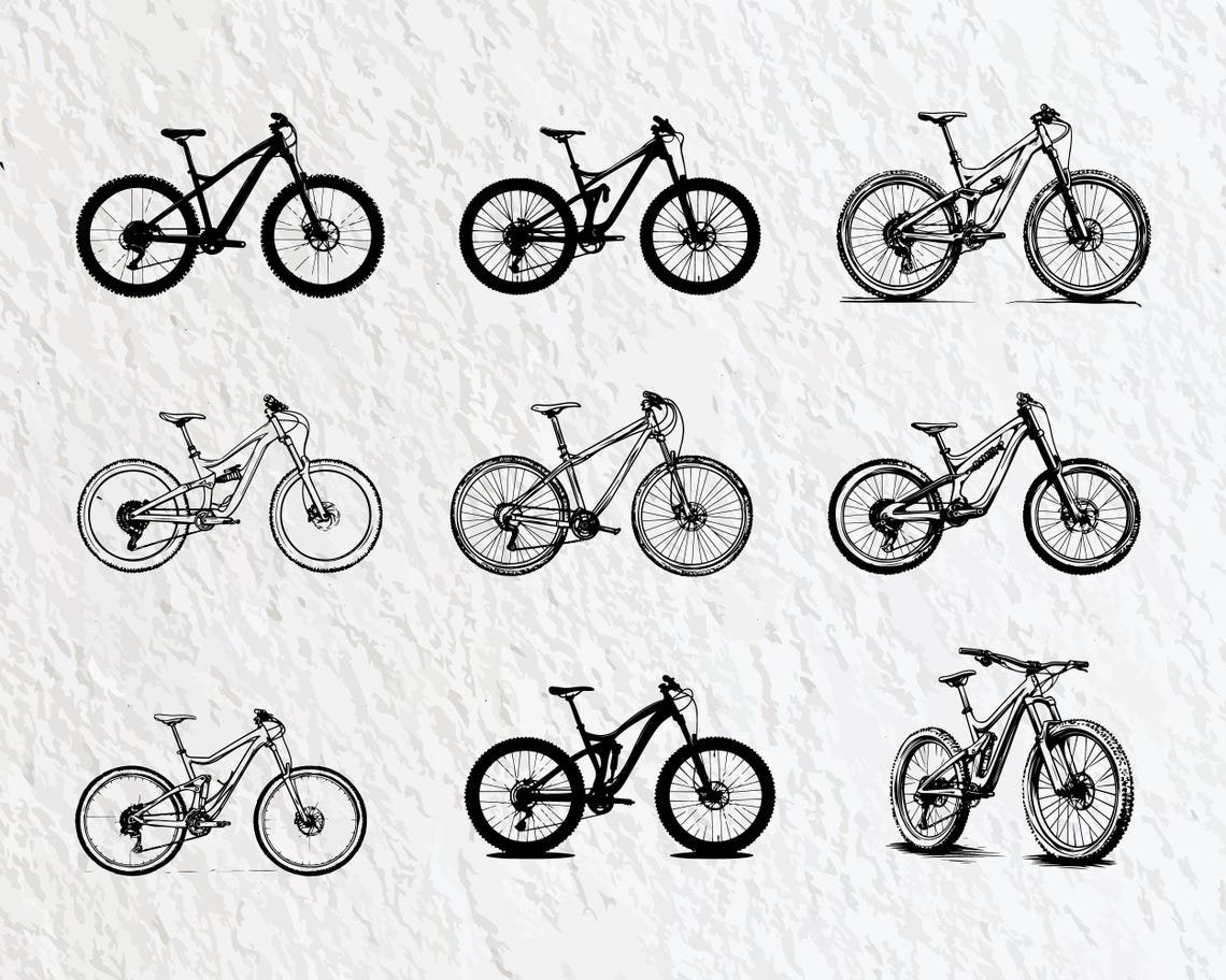 Mountain Bike Svg Bundle, Mountain Bike Silhouette, Mountain Bike ...