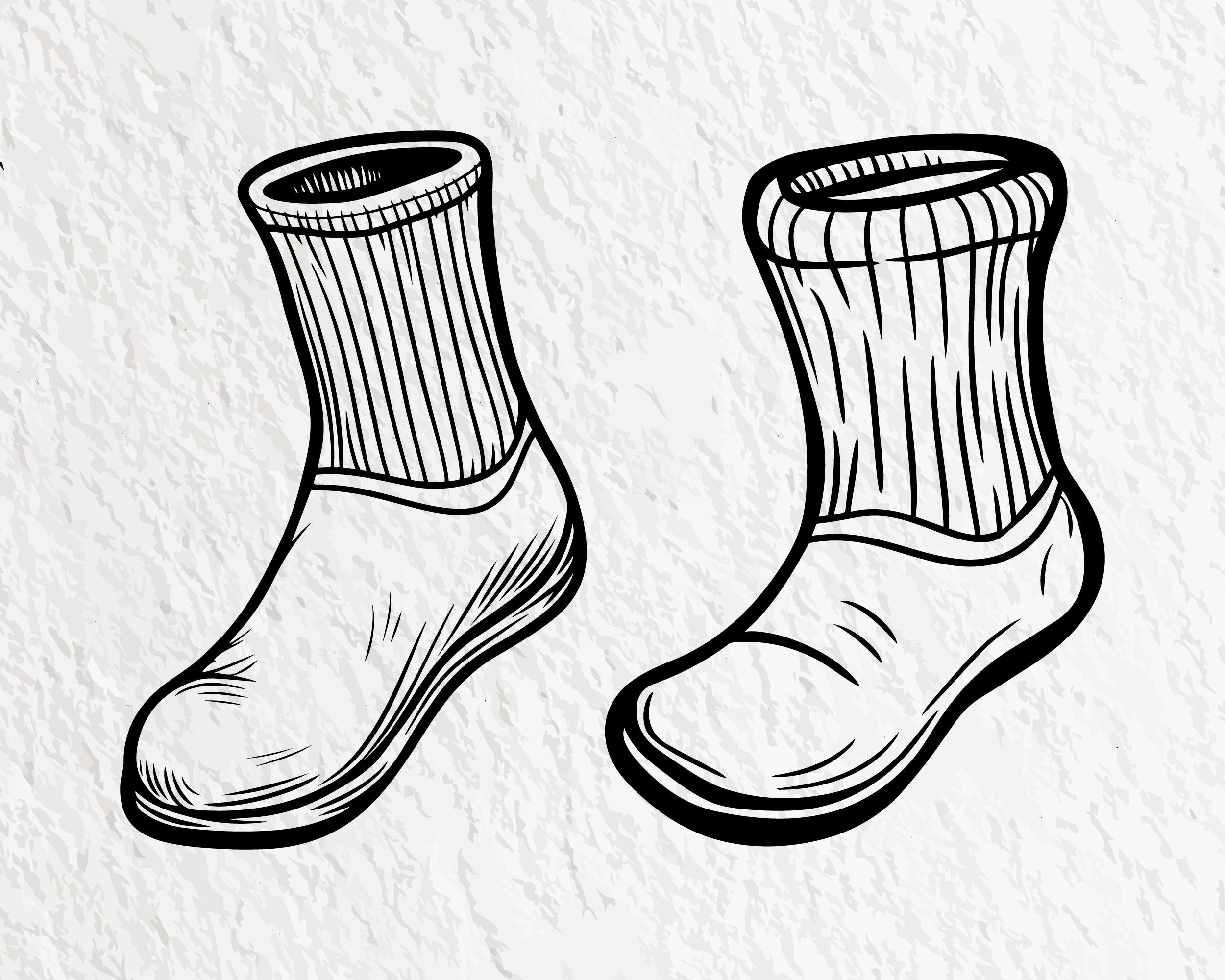 Sock Svg Bundle, Sock Silhouette, Sock Clipart Png, Sock Outline, Sock ...
