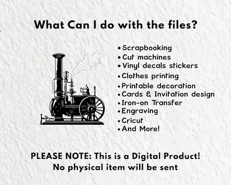 Steam Engine SVG Bundle: Silhouette Clipart, Logo Icon Decal (PNG, SVG ...