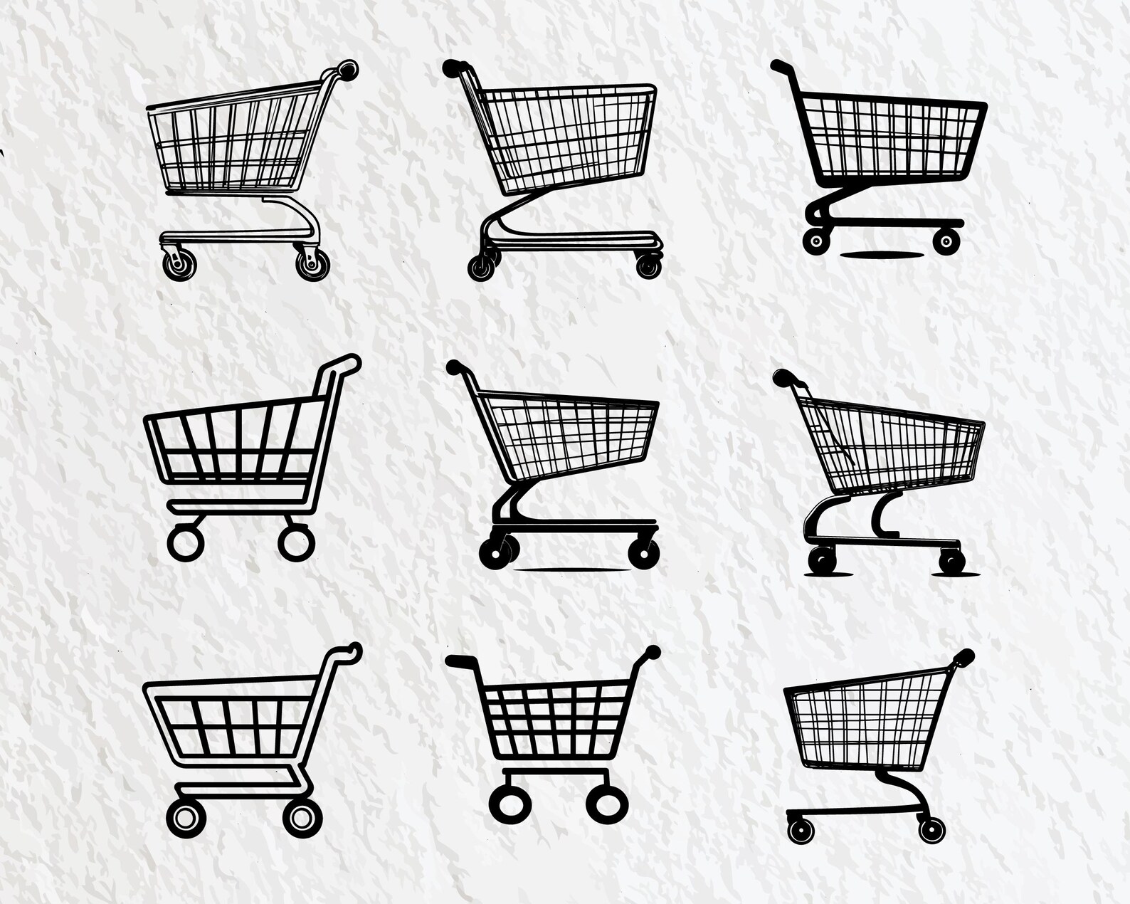 Shopping Cart Svg Bundle, Shopping Cart Silhouette, Shopping Cart ...