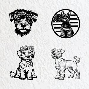 Schnoodle Dog SVG Bundle: Silhouette Clipart, Vector Logo (PNG Files ...