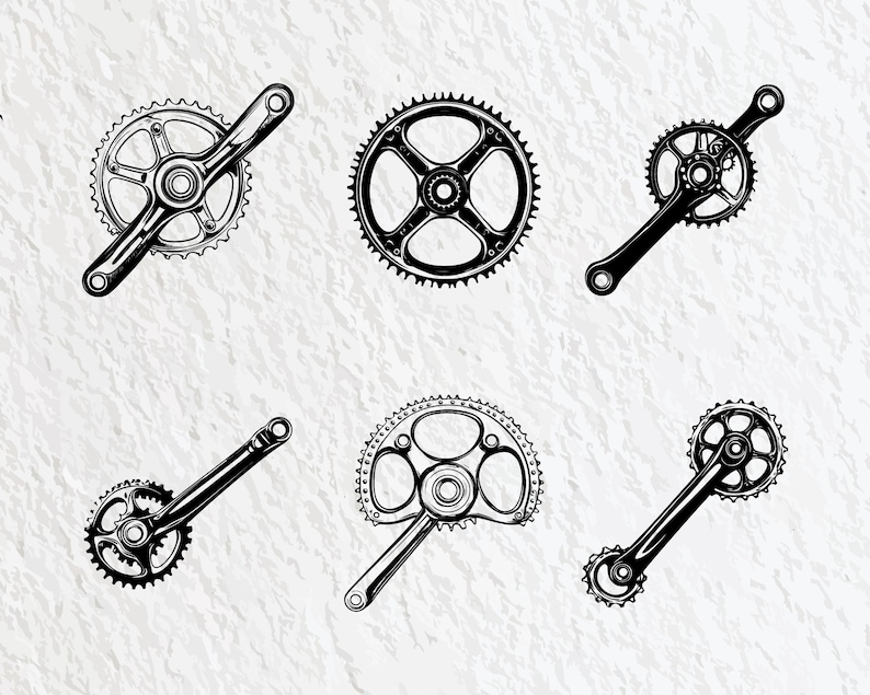 Bike Crank SVG Bundle: Silhouette Clipart Vector (digital Download) - Etsy