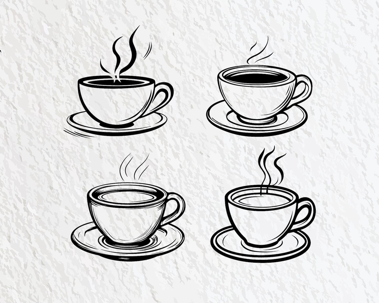 Coffee Cup SVG Bundle: Latte, Outline, Silhouette (PNG, Cricut) - Etsy