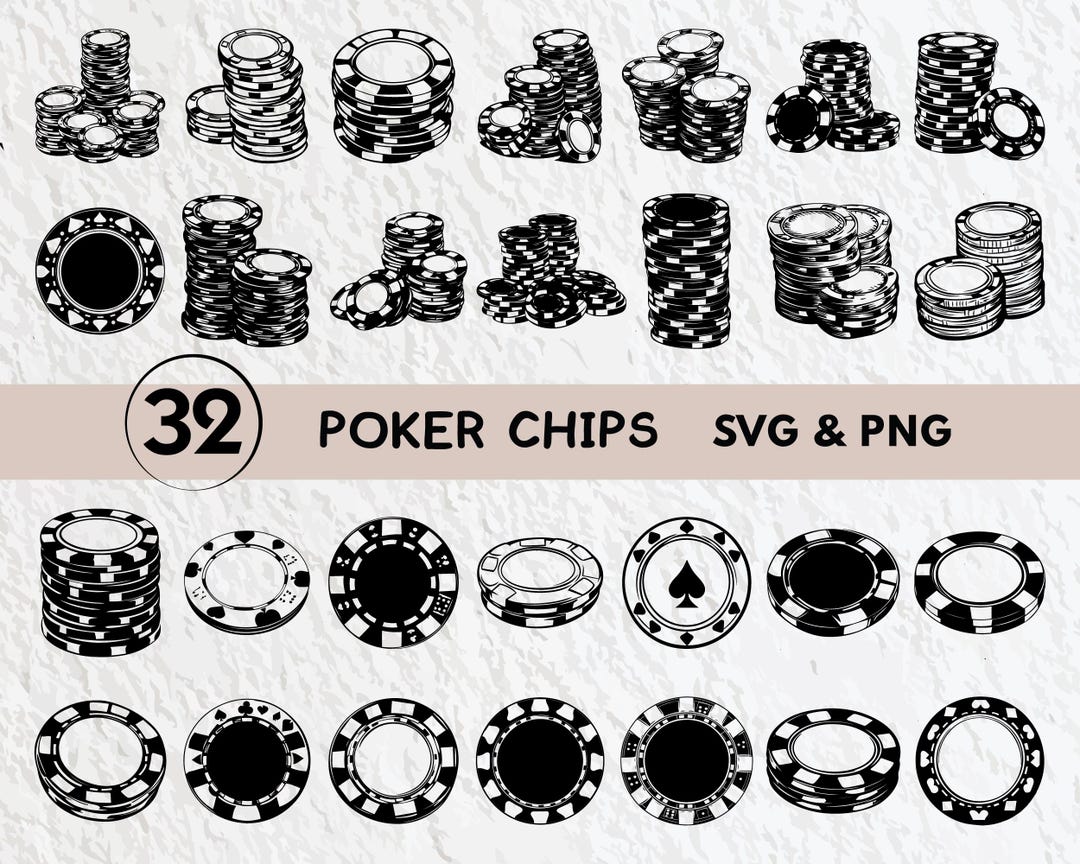 Poker Chips Silhouette: Vector Art, Cricut Cut Files (SVG, PNG) - Etsy