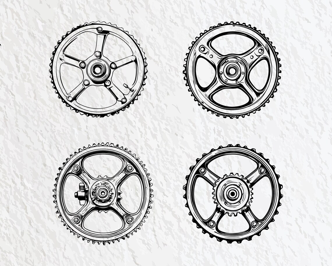 Bike Crank SVG Bundle: Silhouette Clipart Vector (digital Download) - Etsy