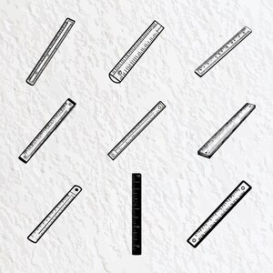 Ruler Svg Bundle, Ruler Silhouette, Ruler Clipart Png, Ruler Outline ...
