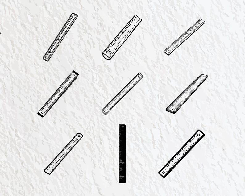 Ruler Svg Bundle, Ruler Silhouette, Ruler Clipart Png, Ruler Outline ...