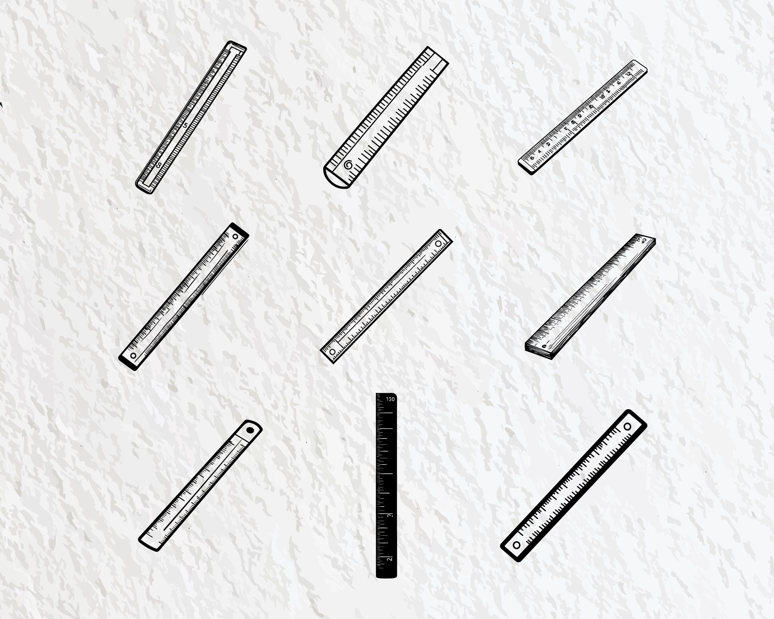 Ruler Svg Bundle, Ruler Silhouette, Ruler Clipart Png, Ruler Outline ...