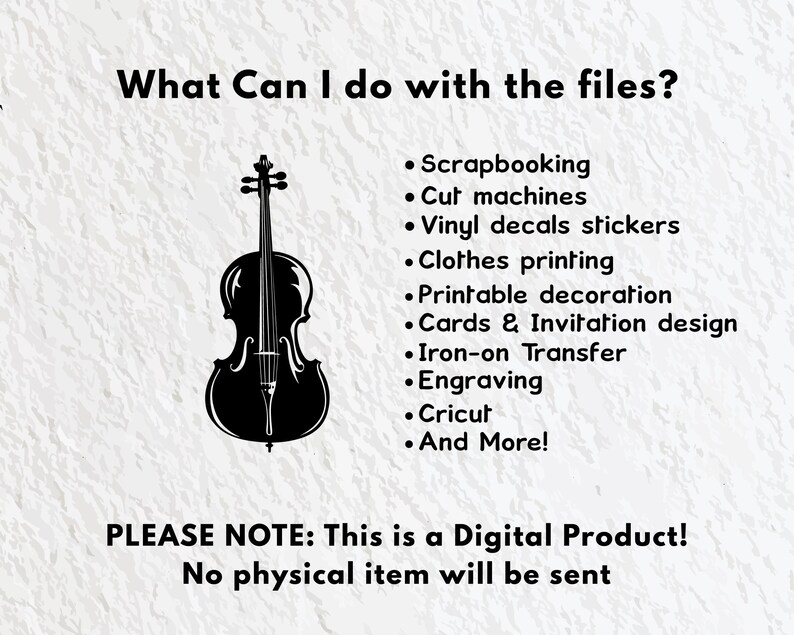 Cello SVG Bundle: Silhouette Clipart, Cricut Cut Files (digital ...