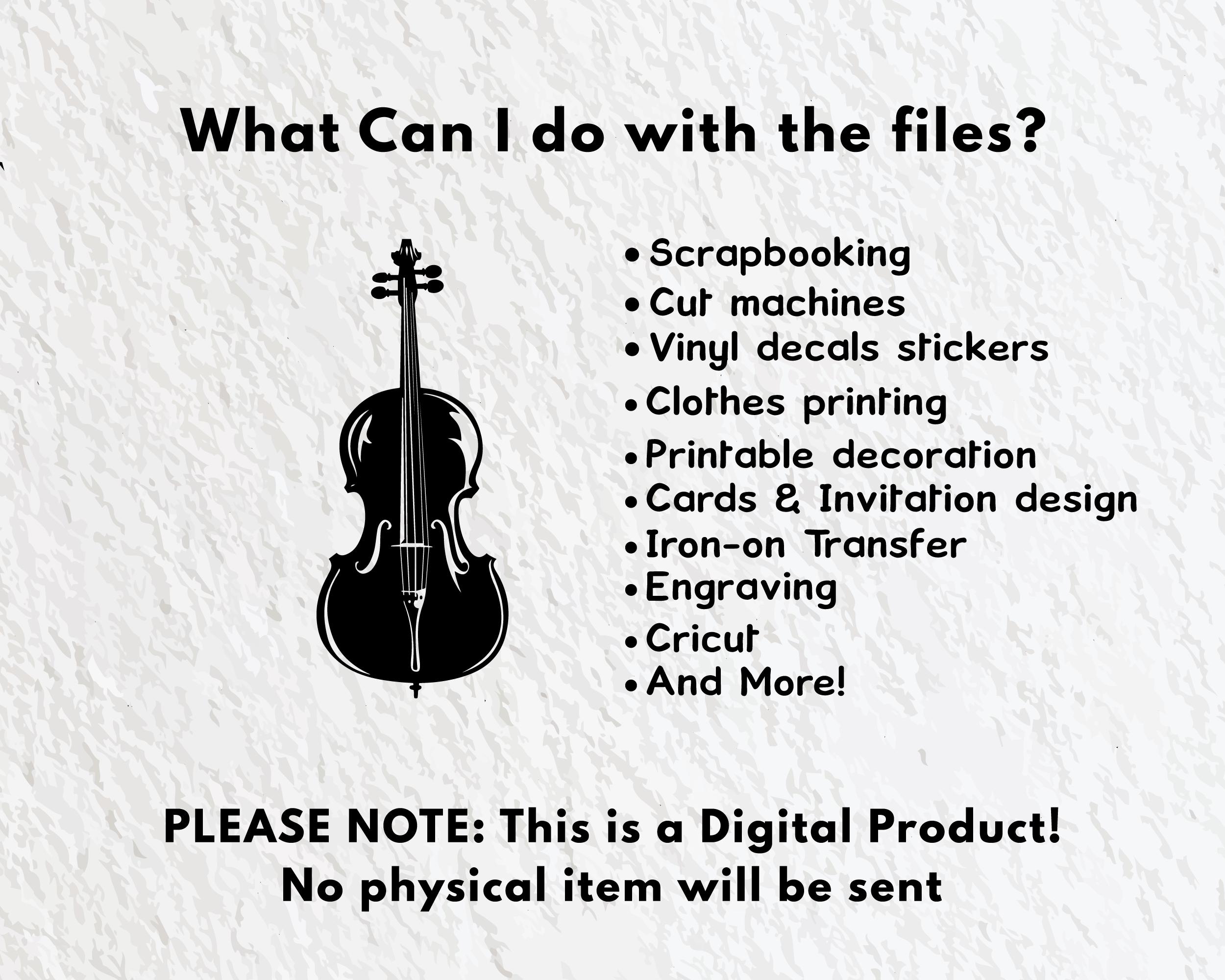 Cello SVG Bundle: Silhouette Clipart, Cricut Cut Files (digital ...