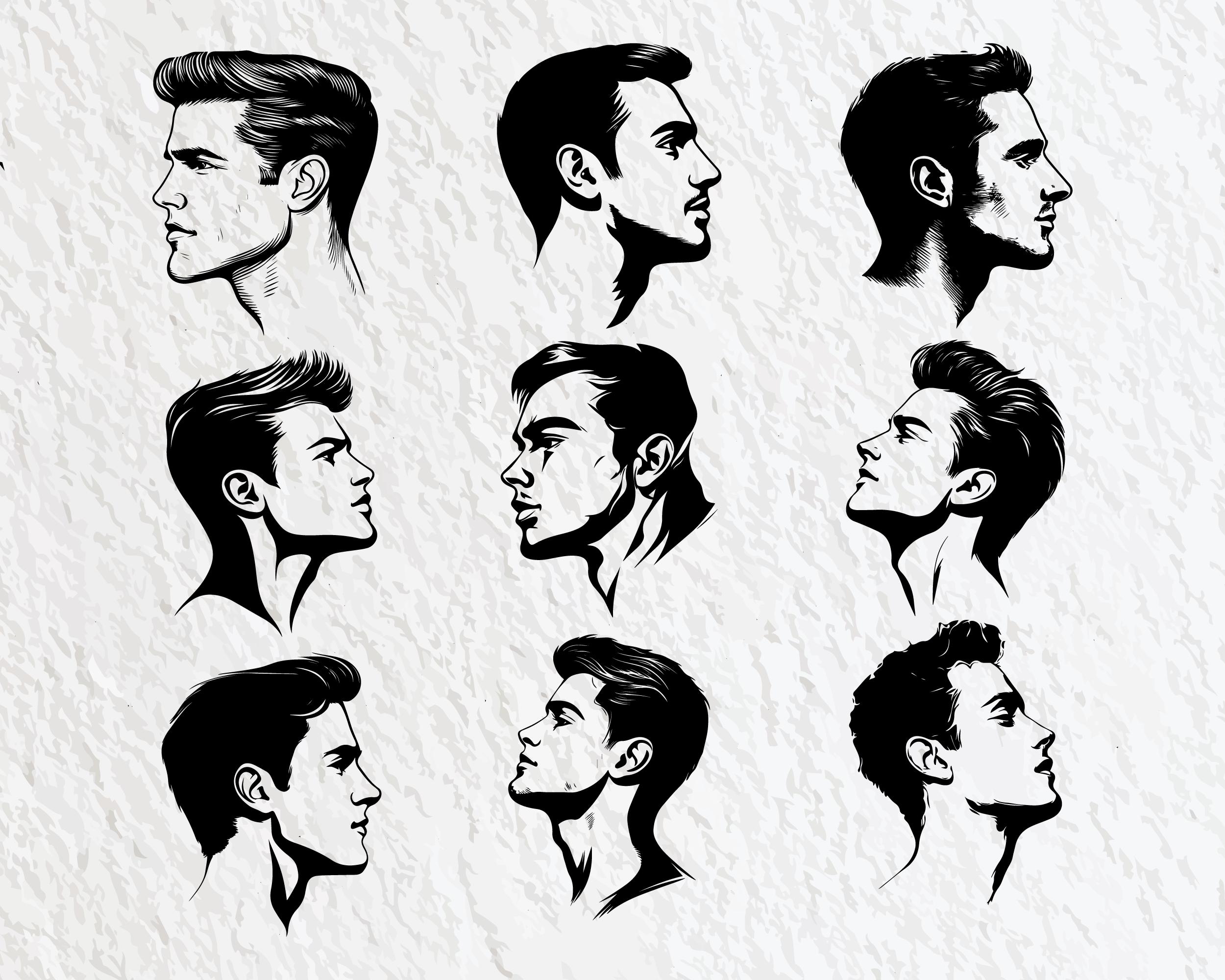 Man Face Silhouette Vector Bundle: SVG, PNG, Cricut Cut Files - Etsy