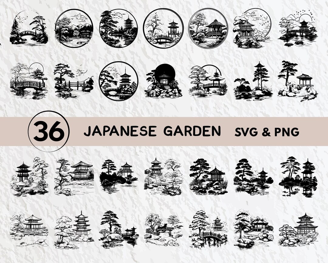 Japanese Garden Svg Bundle, Japanese Garden Silhouette, Japanese Garden ...