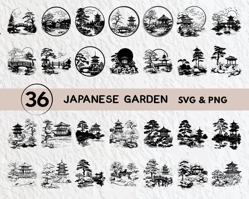 Japanese Garden Svg Bundle, Japanese Garden Silhouette, Japanese Garden ...