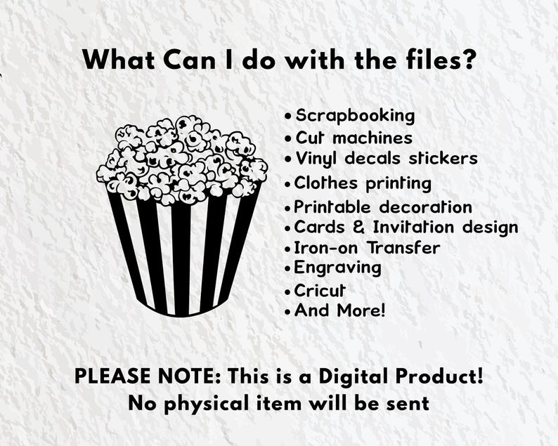 Popcorn SVG Bundle: Clipart, Outline, Vector (digital Download) - Etsy
