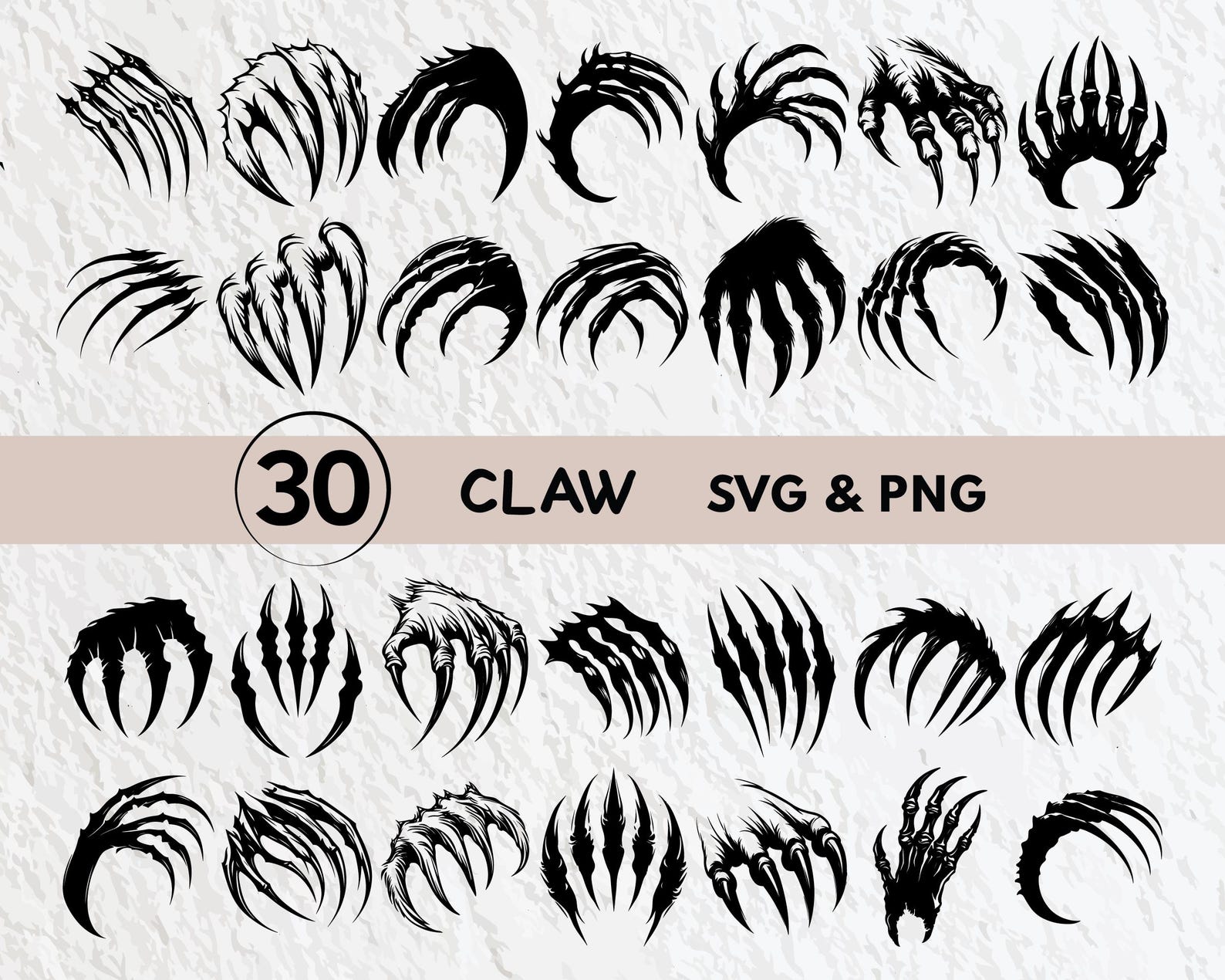Claw Svg Bundle, Claw Silhouette, Claw Clipart Png, Claw Outline, Claw ...