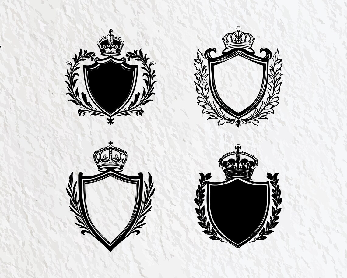 Royal Shield Svg Bundle, Royal Shield Silhouette, Royal Shield Clipart ...