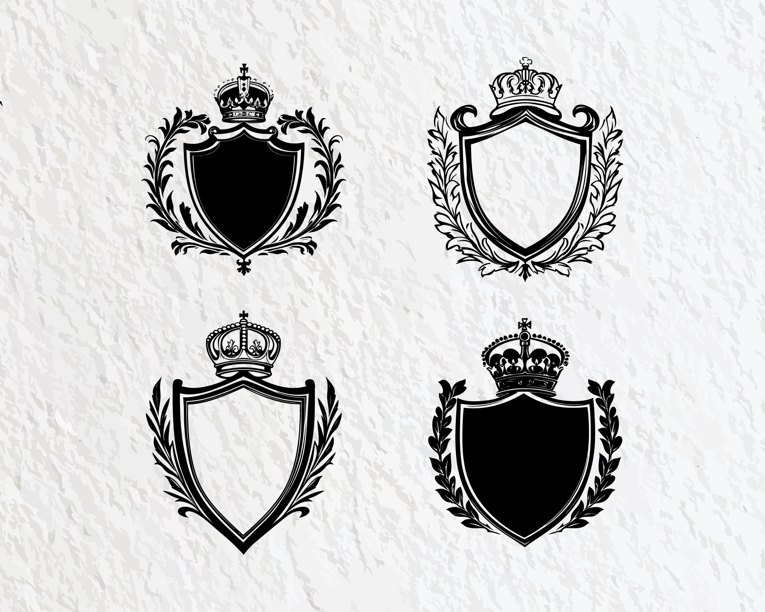 Royal Shield Svg Bundle, Royal Shield Silhouette, Royal Shield Clipart ...
