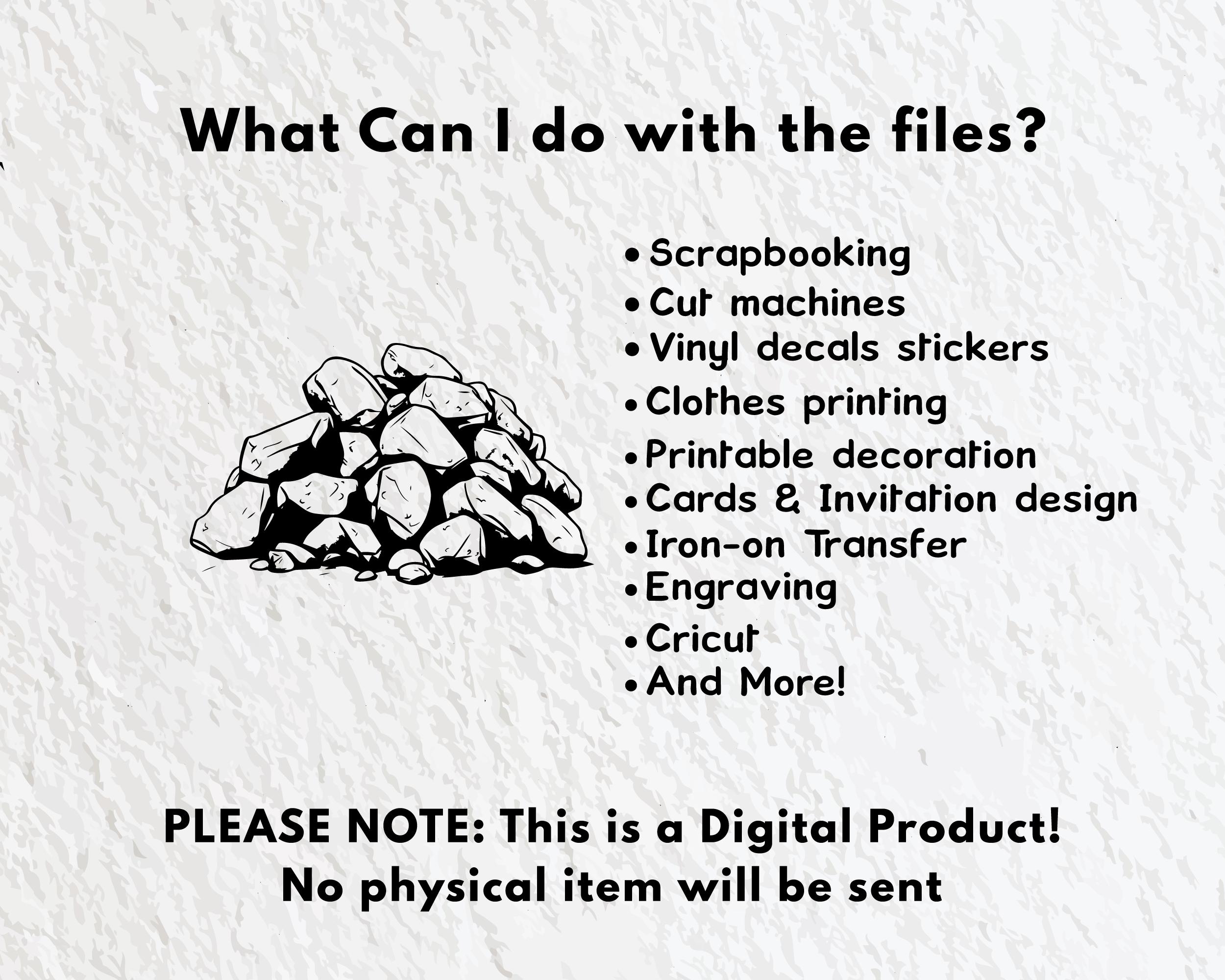 Pile of Rocks SVG Bundle: Silhouette Clipart, Vector Logo (digital ...