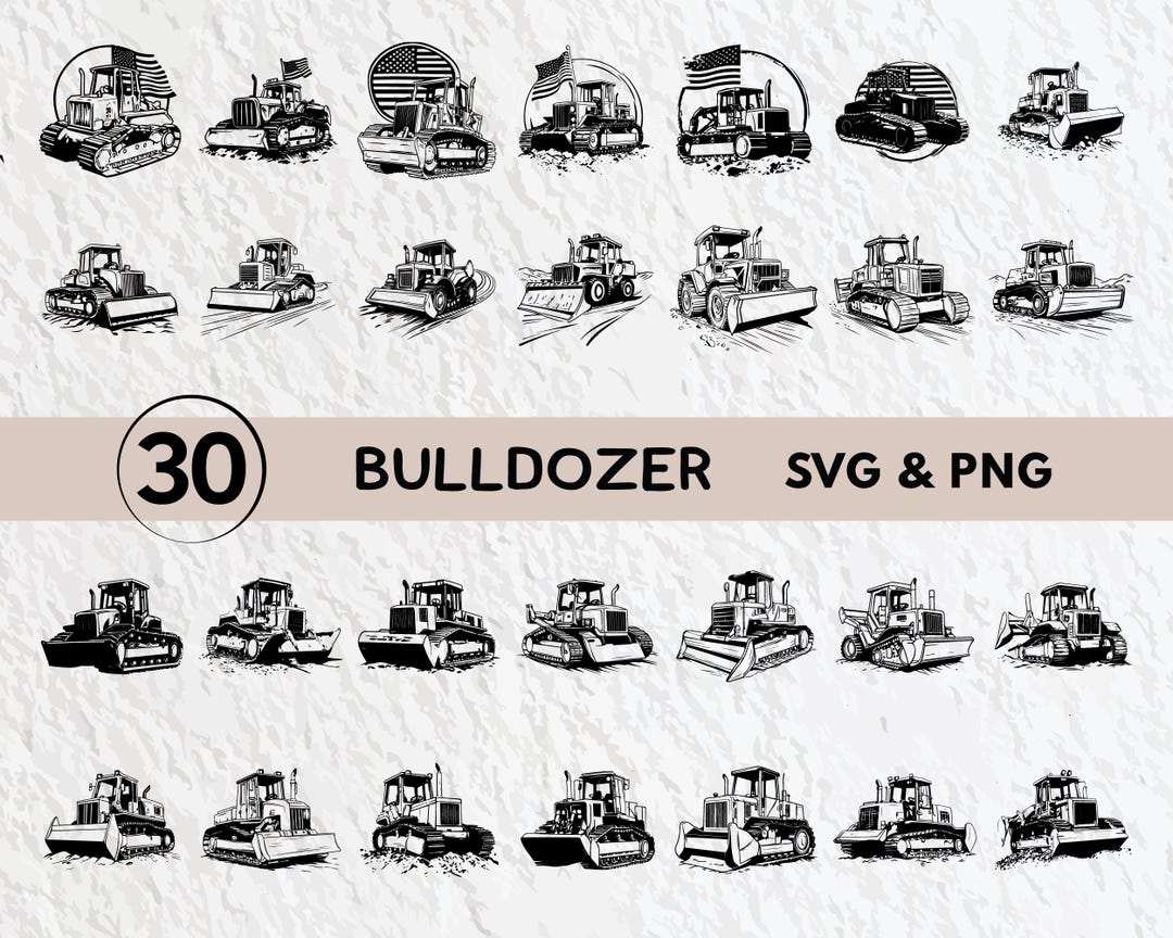 Bulldozer Svg Bundle, Bulldozer Silhouette, Bulldozer Clipart Png ...