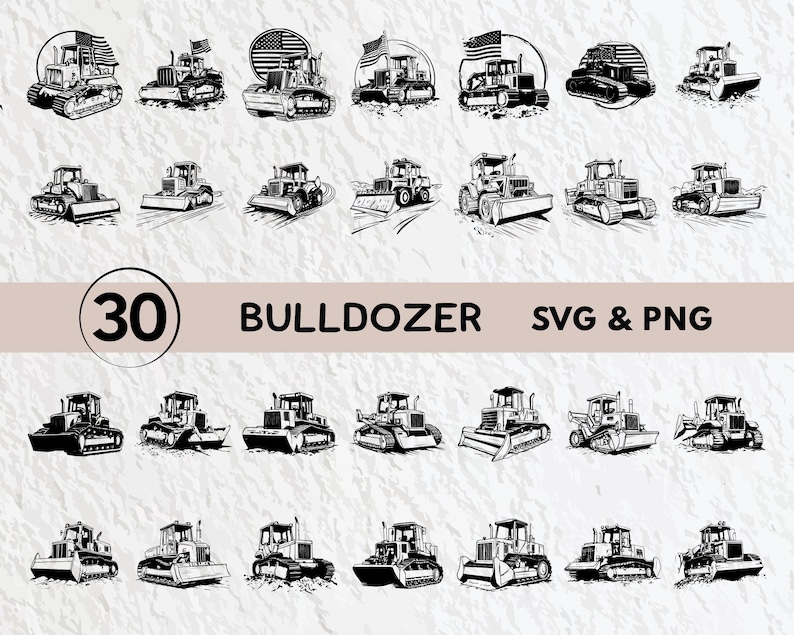 Bulldozer Svg Bundle, Bulldozer Silhouette, Bulldozer Clipart Png ...