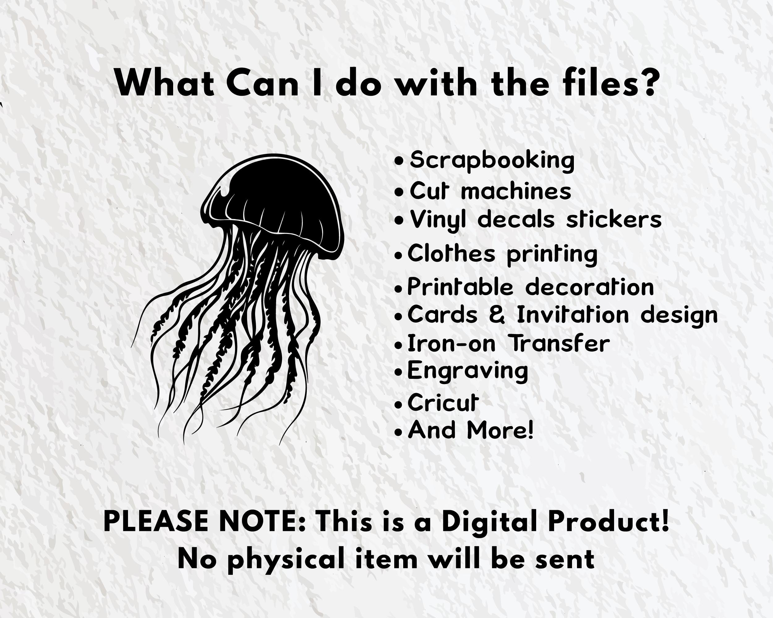 Jellyfish SVG Bundle: Silhouette Clipart, Logo Icon (PNG, Cricut Files ...