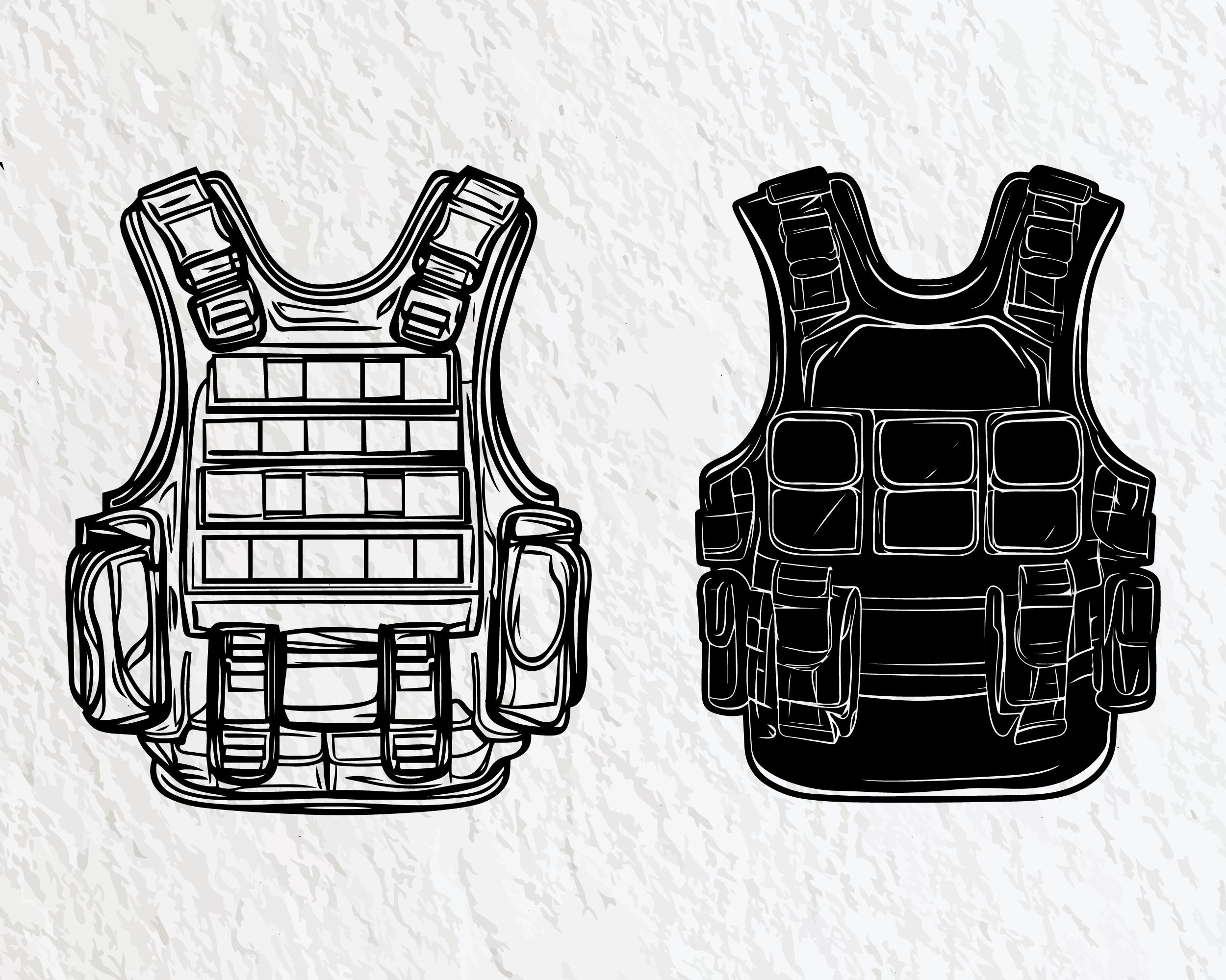 Bulletproof Vest SVG Bundle: Silhouette Vector Icon (PNG, Cricut) - Etsy