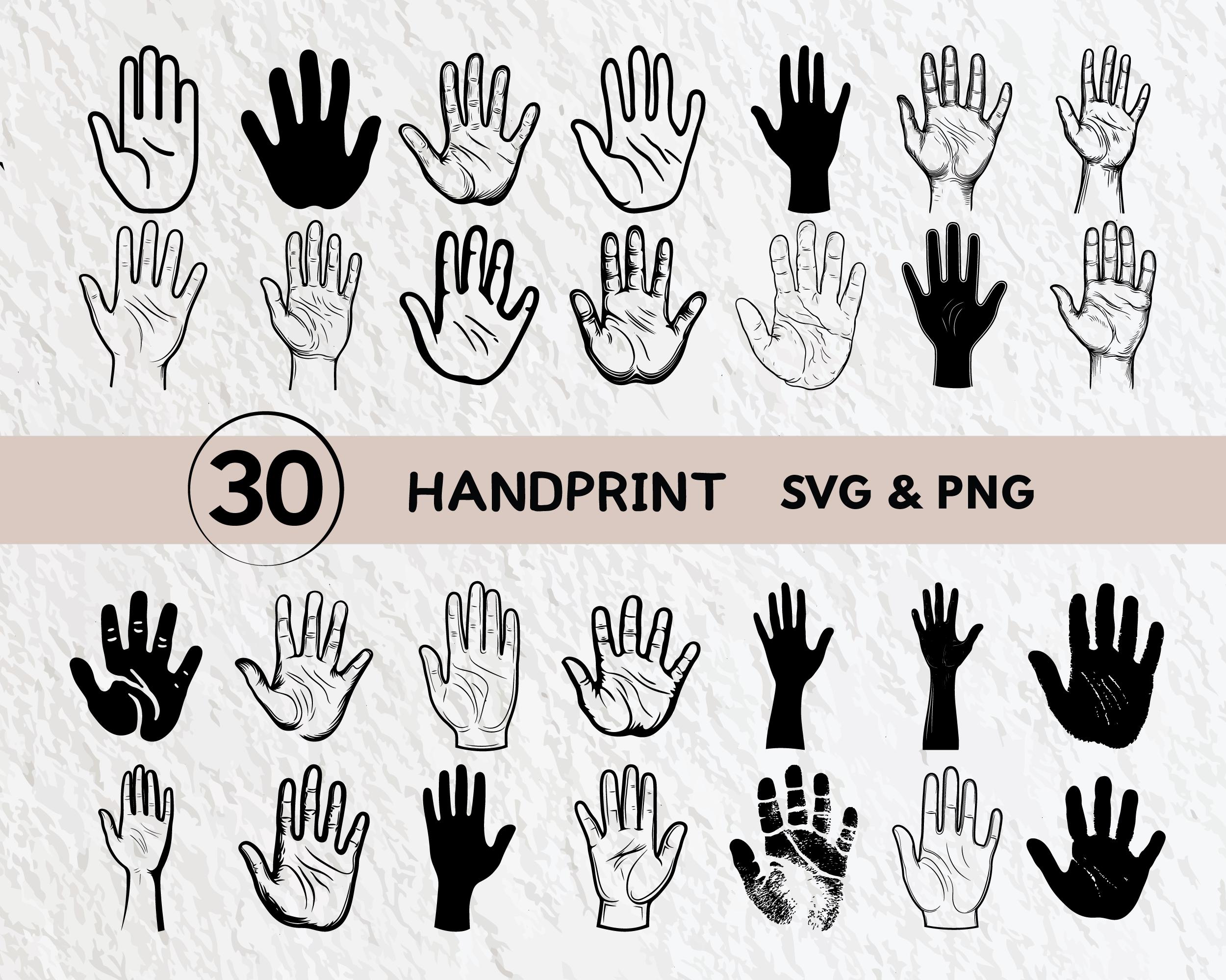 Handprint Svg Bundle, Handprint Silhouette, Handprint Clipart Png ...